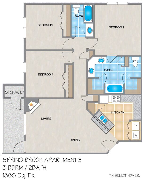 Spring Brook Apartments in Baton Rouge, LA - 1, 2, 3 Bedroom Apartments ...